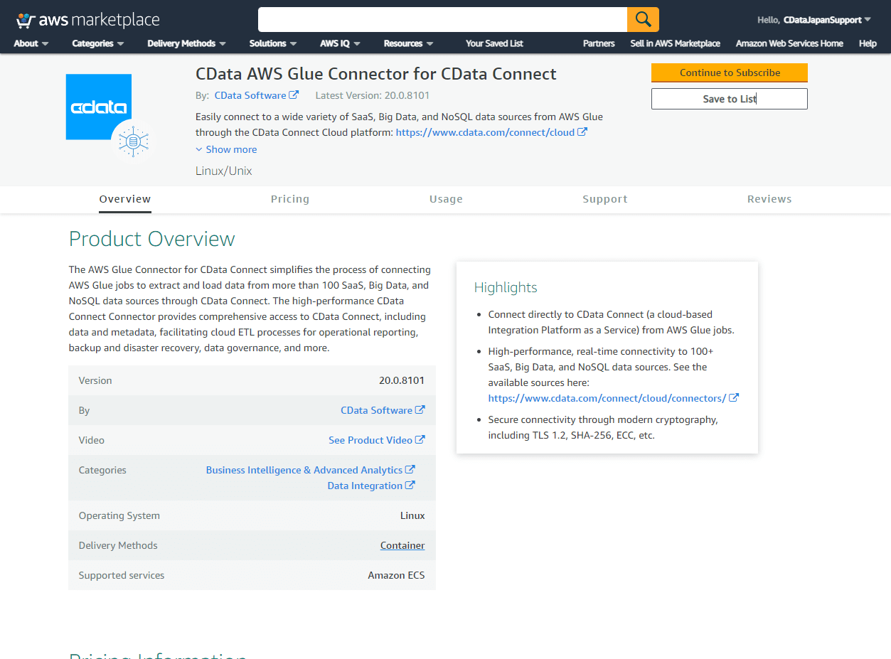 AWS Glue Studio で Salesforceのデータを取得・活用する方法：CData Connect Cloud