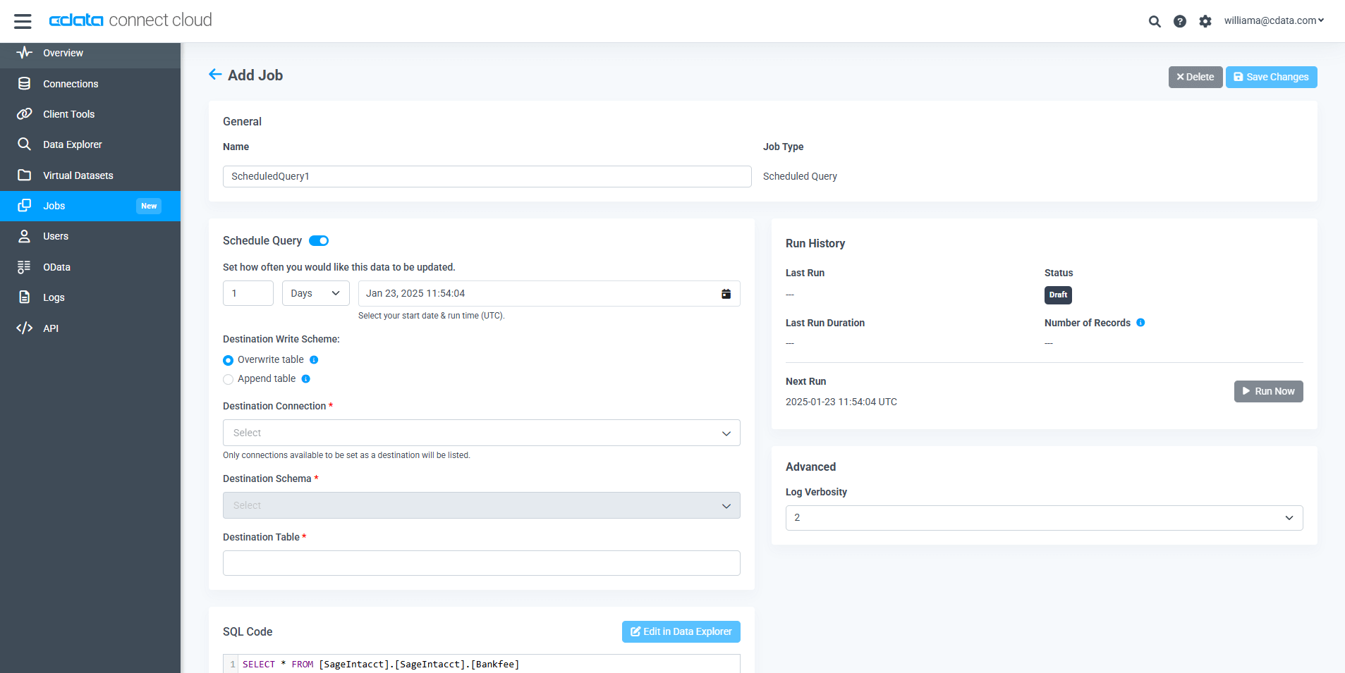 CData Connect Cloud: Schedule Queries to Automate Data